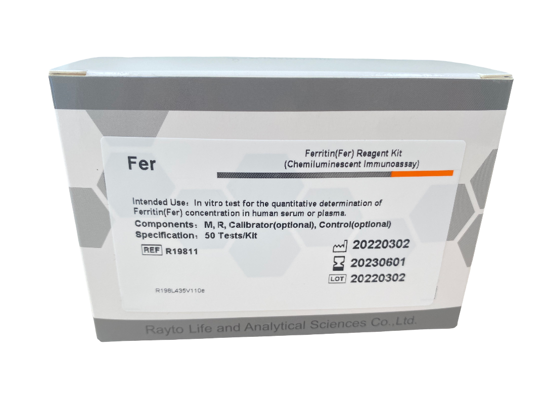 RAYTO Ferritin (Fer) Reagent Kit (Chemiluminescent Immunoassay)-50T ...