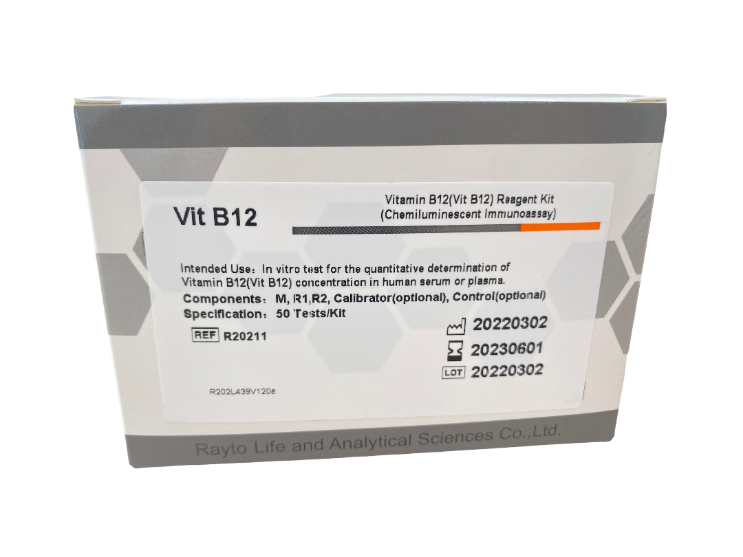 RAYTO Vitamin B12 (Vit B12) Reagent Kit (Chemiluminescent Immunoassay ...